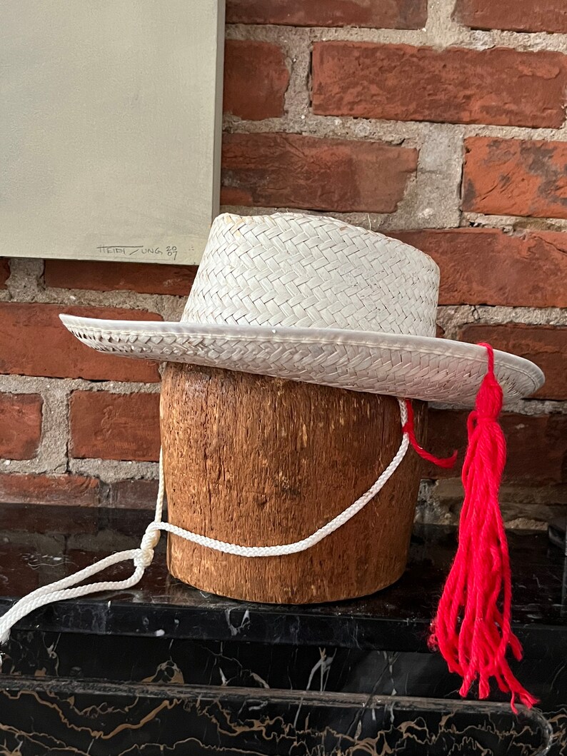 Vintage Woven Straw Cowboy Hat/mexican - Etsy