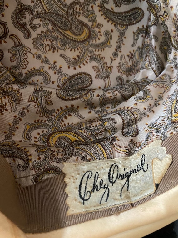 1960s Chez Original Two Tone Satin Toque Hat - Gem