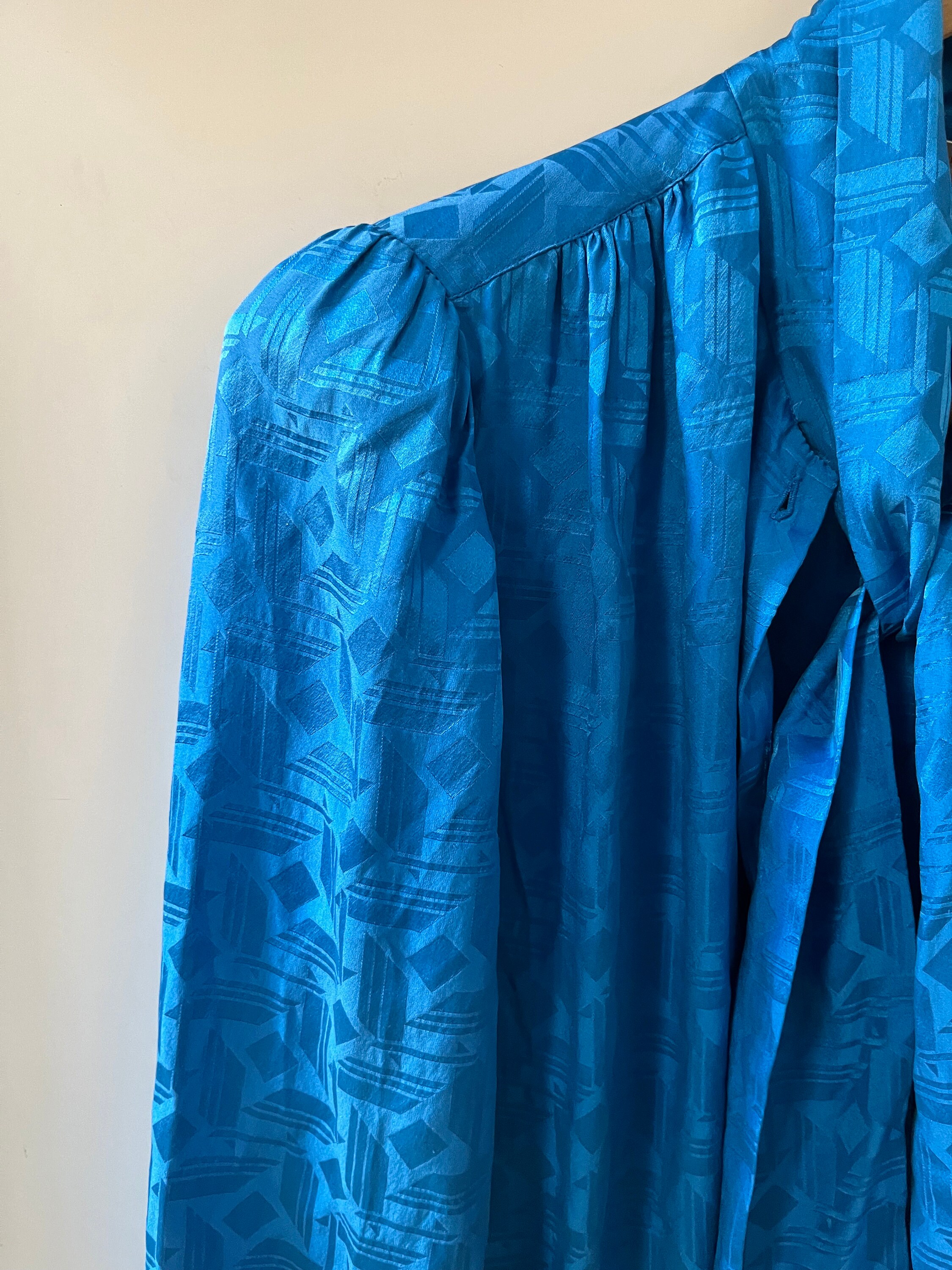 1980s Halston III Silk Damask Blouse - Etsy