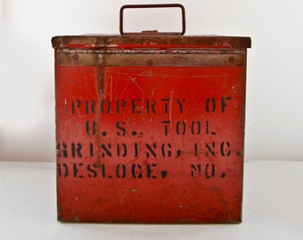 Red Metal Box | Etsy