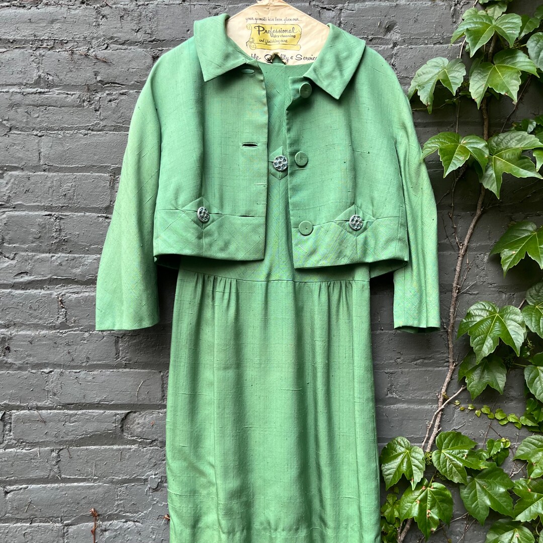 1960s Robert Leonard for Gidding Jenny Raw Silk Dress With Jacket - Etsy