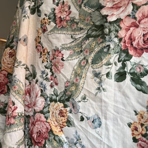 Vintage Cabbage Rose Curtain/ English Garden - Etsy