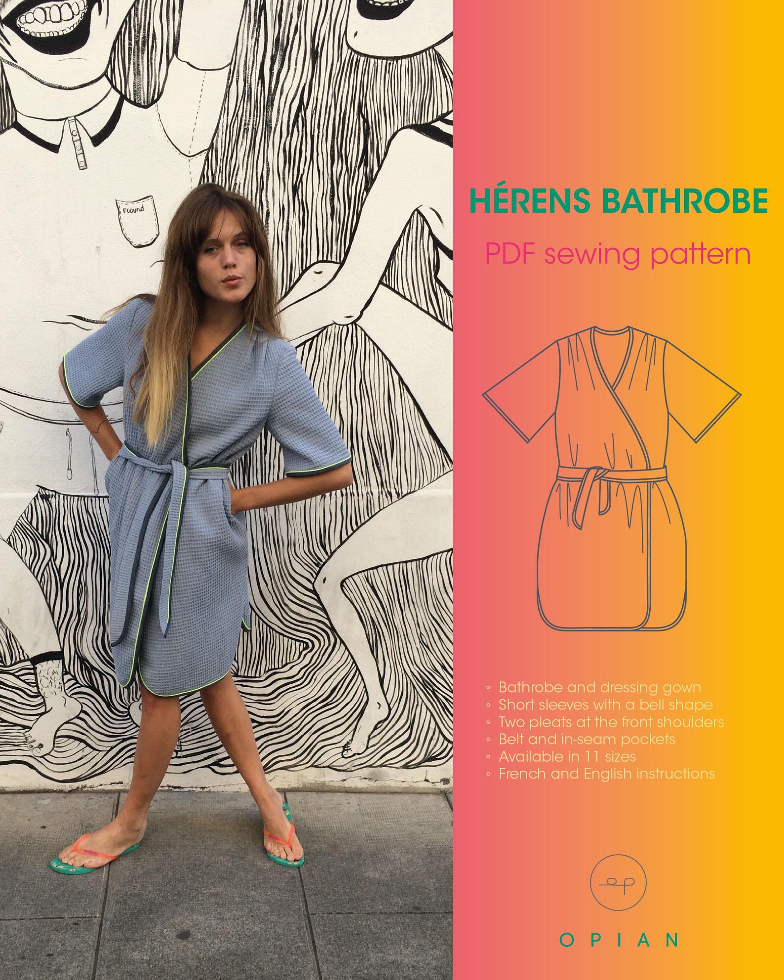 Pdf Sewing Pattern and Tutorial of the BATHROBE/DRESSING GOWN Hérens ...