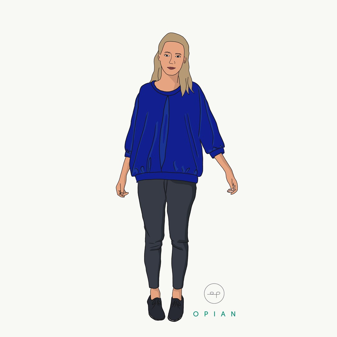 PDF Sewing Pattern and Tutorial of the Rigi Batwing Jumper SWEATER for ...