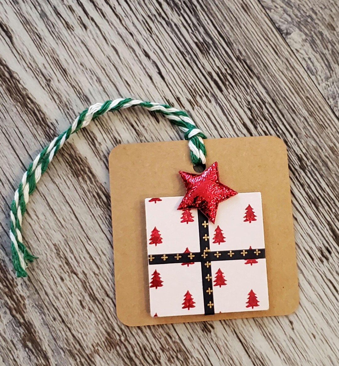 Unique Brown Kraft 2.2 Square Gift Tags Handmade With Glitter and Foil ...