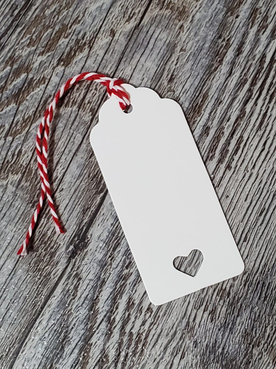 Heart Die Cut Gift Tags: White Kraft Cardstock, Pre-strung - 10 per ...