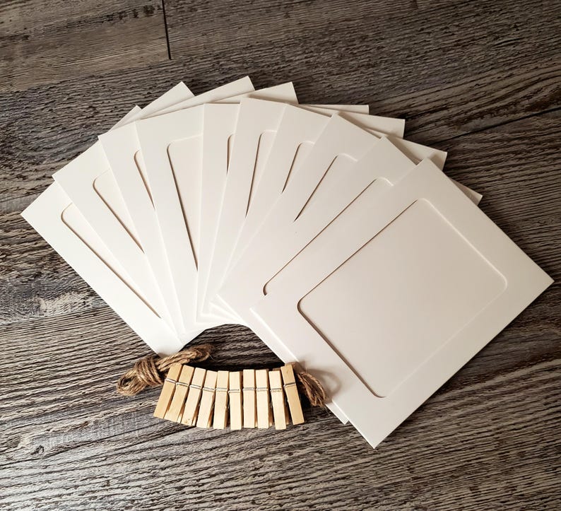 White Kraft Photo Frame Banner Kit: DIY Wedding, Birthday Decor, 10 ...