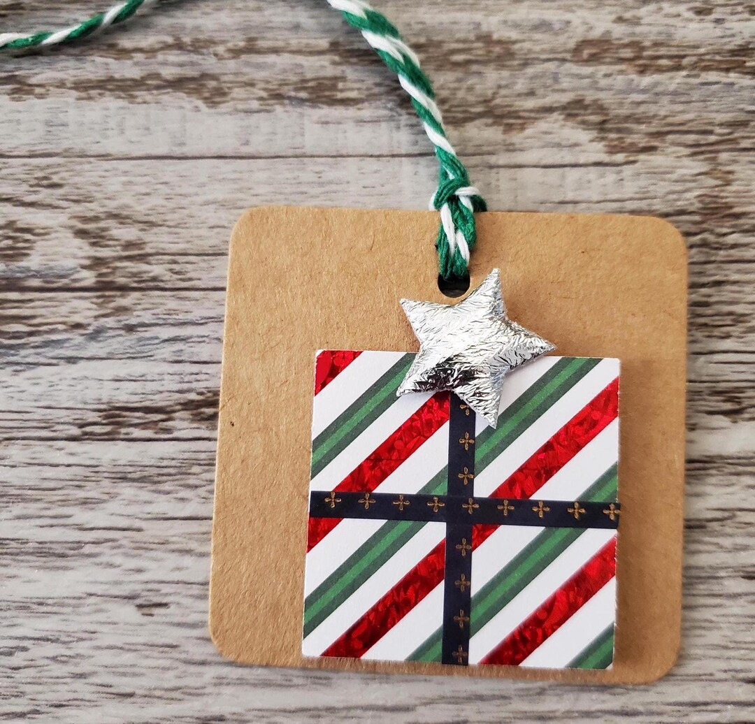 Unique Brown Kraft 2.2 Square Gift Tags. Handmade With Glitter & Foil ...