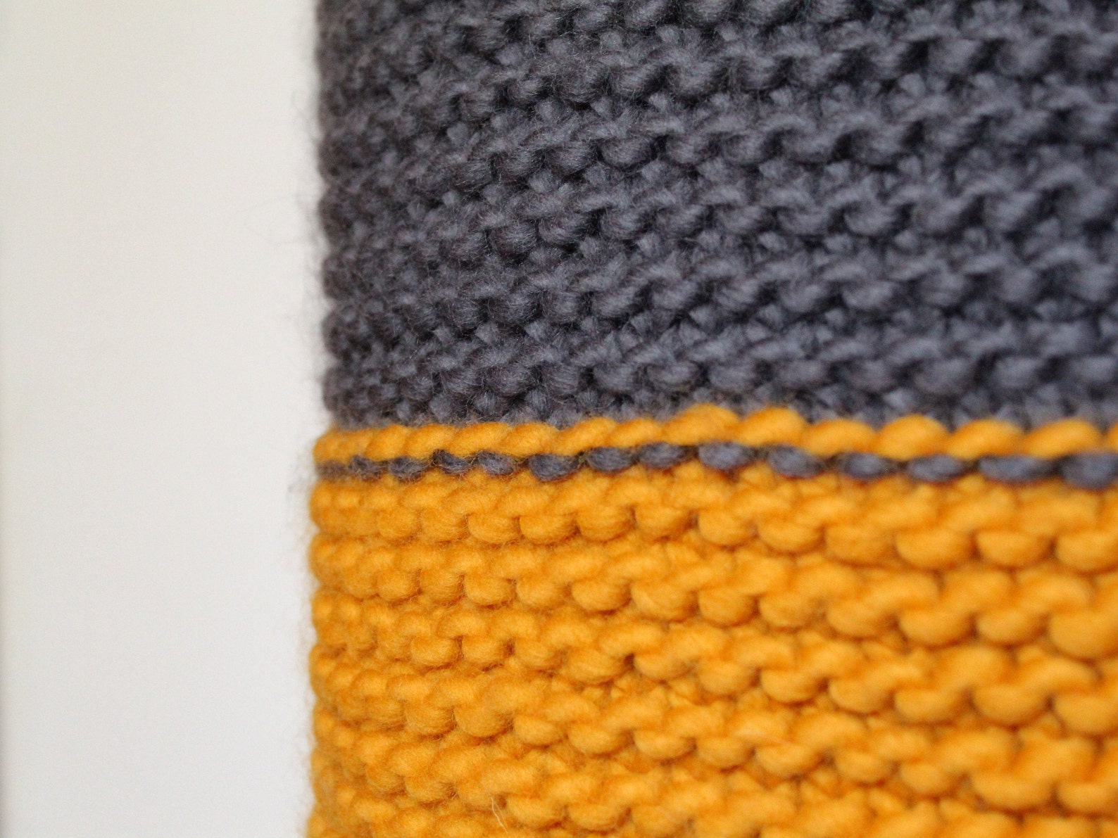 Hand Knitted Chunky Garter Stitch Square Cushion - Etsy UK