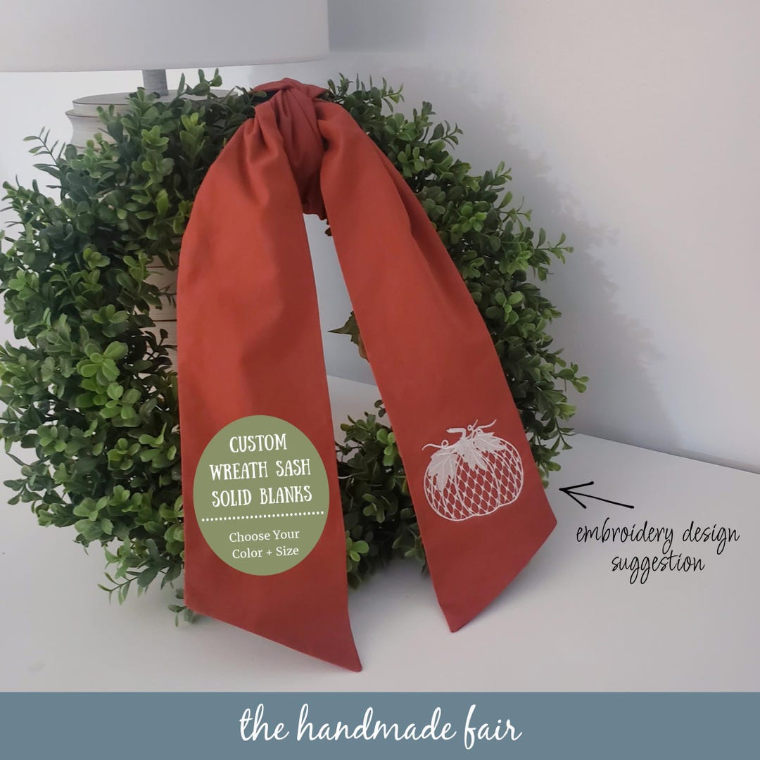 Custom Solid Wreath Sash Blanks – Choose Your Fabric Color - Prewashed ...