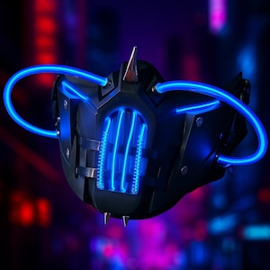 Cyberpunk Light up Mask: Futuristic Halfface Mask - Custom Colors - Etsy