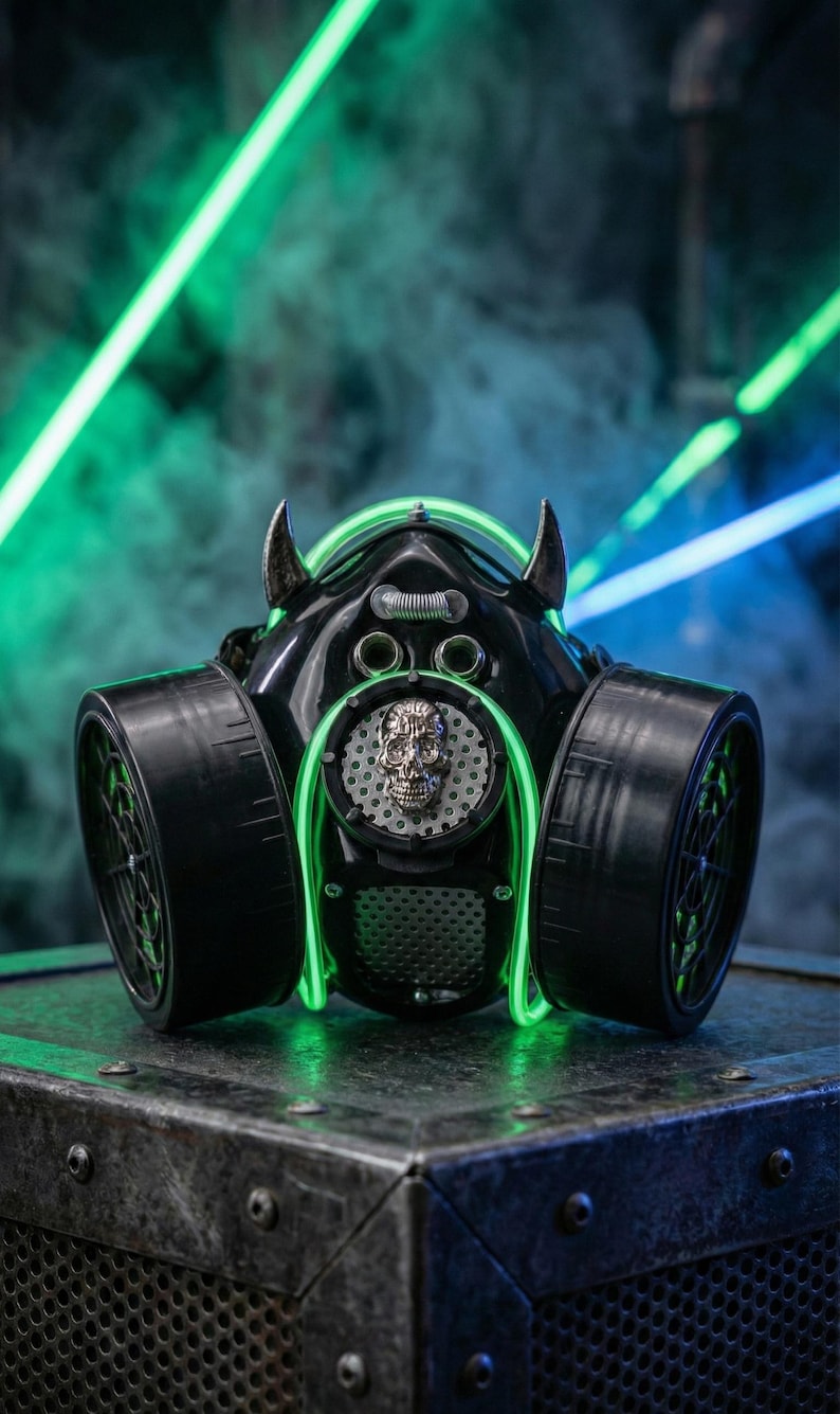 Light up Cyber Gothic Gas Mask - Etsy