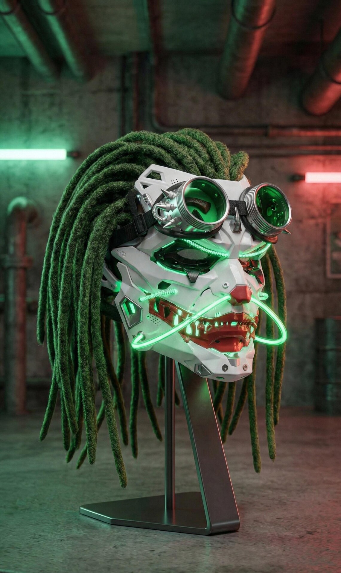 Light up Cyber Full Face Mask Version 2 - Designed by Raidmask - Etsy