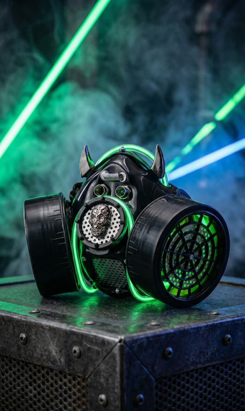 Light up Cyber Gothic Gas Mask - Etsy