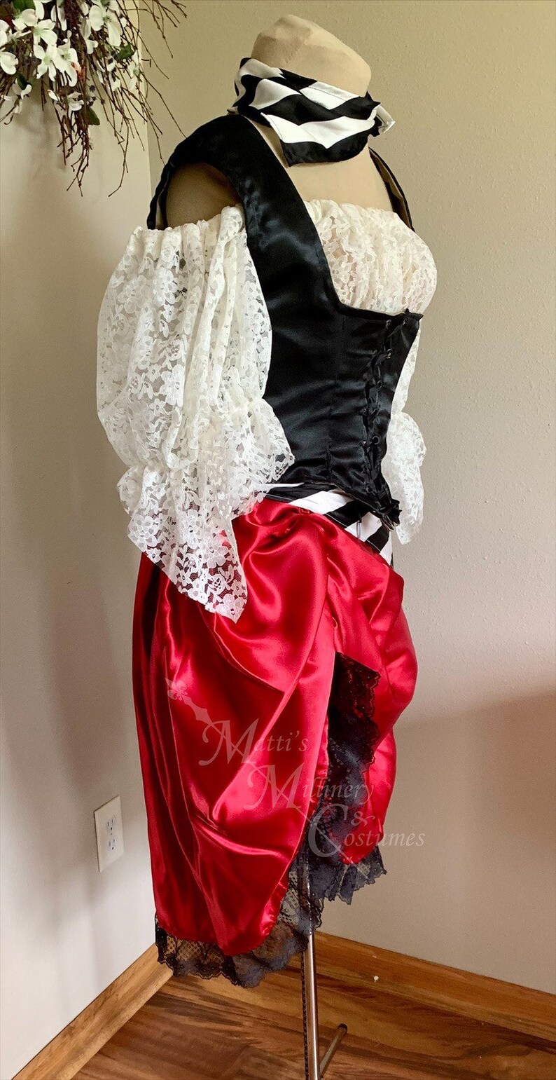 Sale Rococo Pirate Gothic Red Black Steampunk Corset 1700s - Etsy