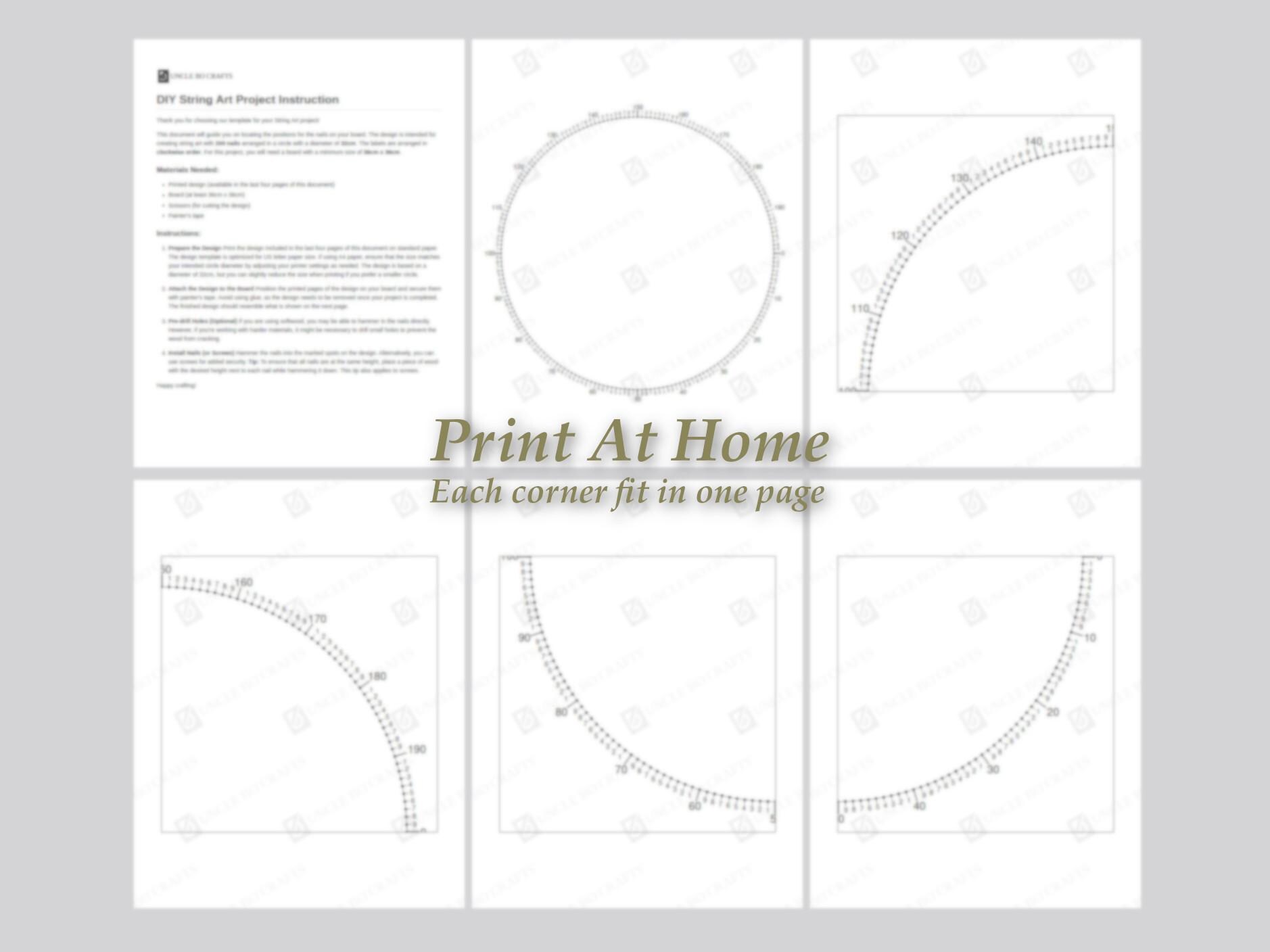 String Art Template 200 Rods, 32cm Diameter, Clockwise - Etsy