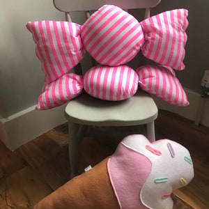 Candy Sweet Cushion Pillow. Soft & Bright Stripe Candy Sweetie Style ...