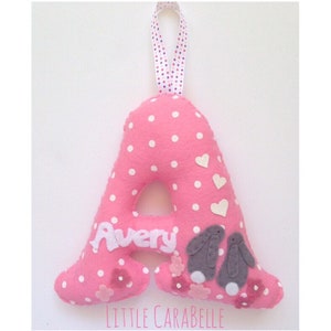 Felt Initial With Bunny Decoration. Hanging Initial Decoration. Any ...