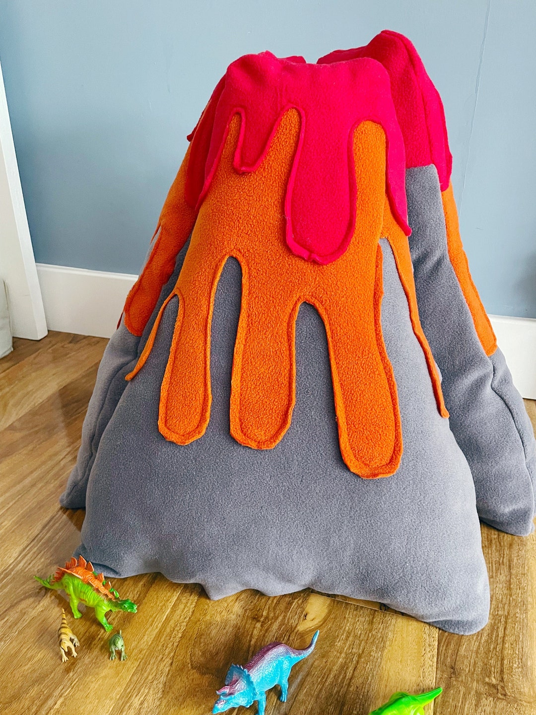 Giant Volcano Felt Toy, Dinosaur Play, Pretend Play, Playroom, Boys ...