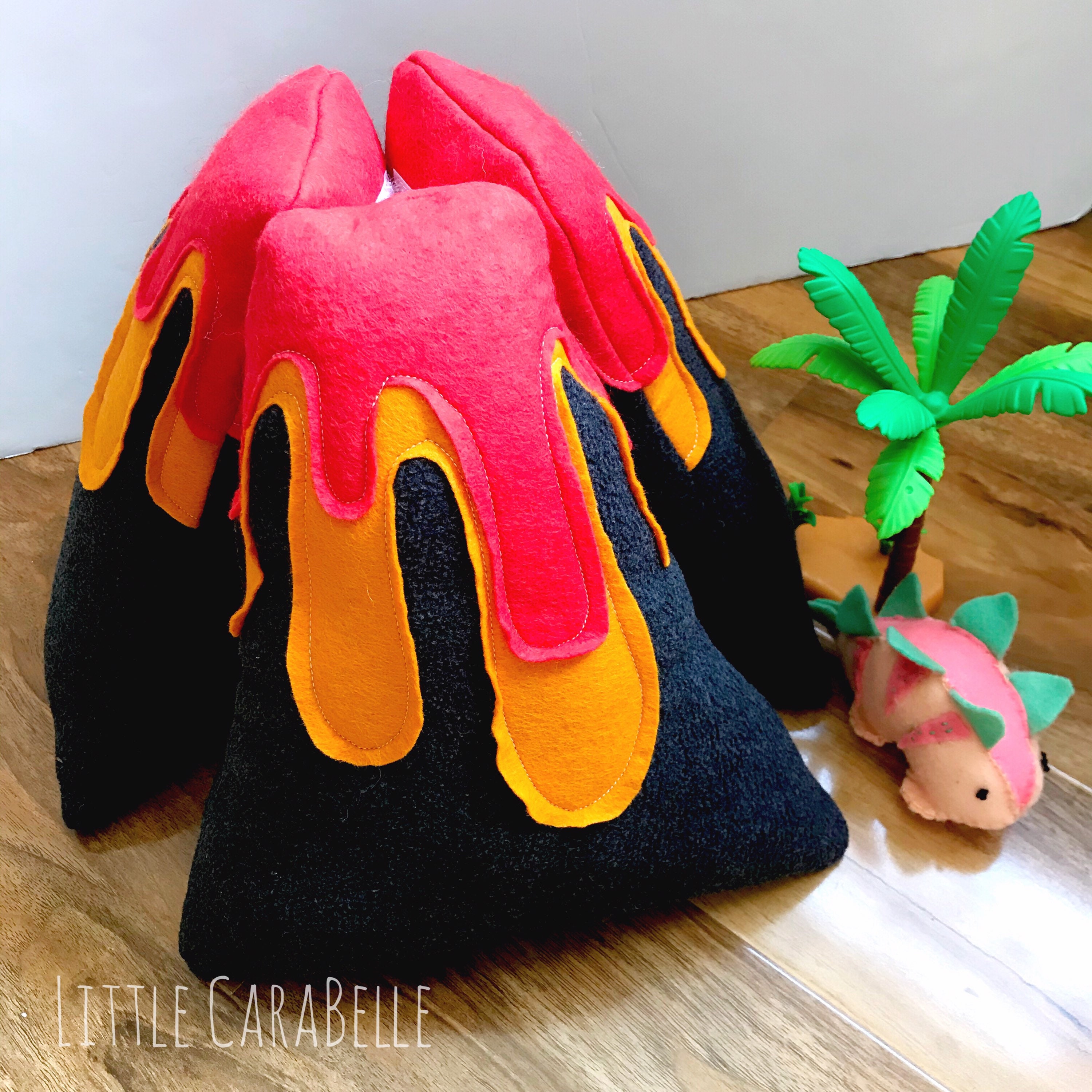 Volcano Felt Toy, Dinosaur Play, Pretend Play, Playroom, Boys Room ...