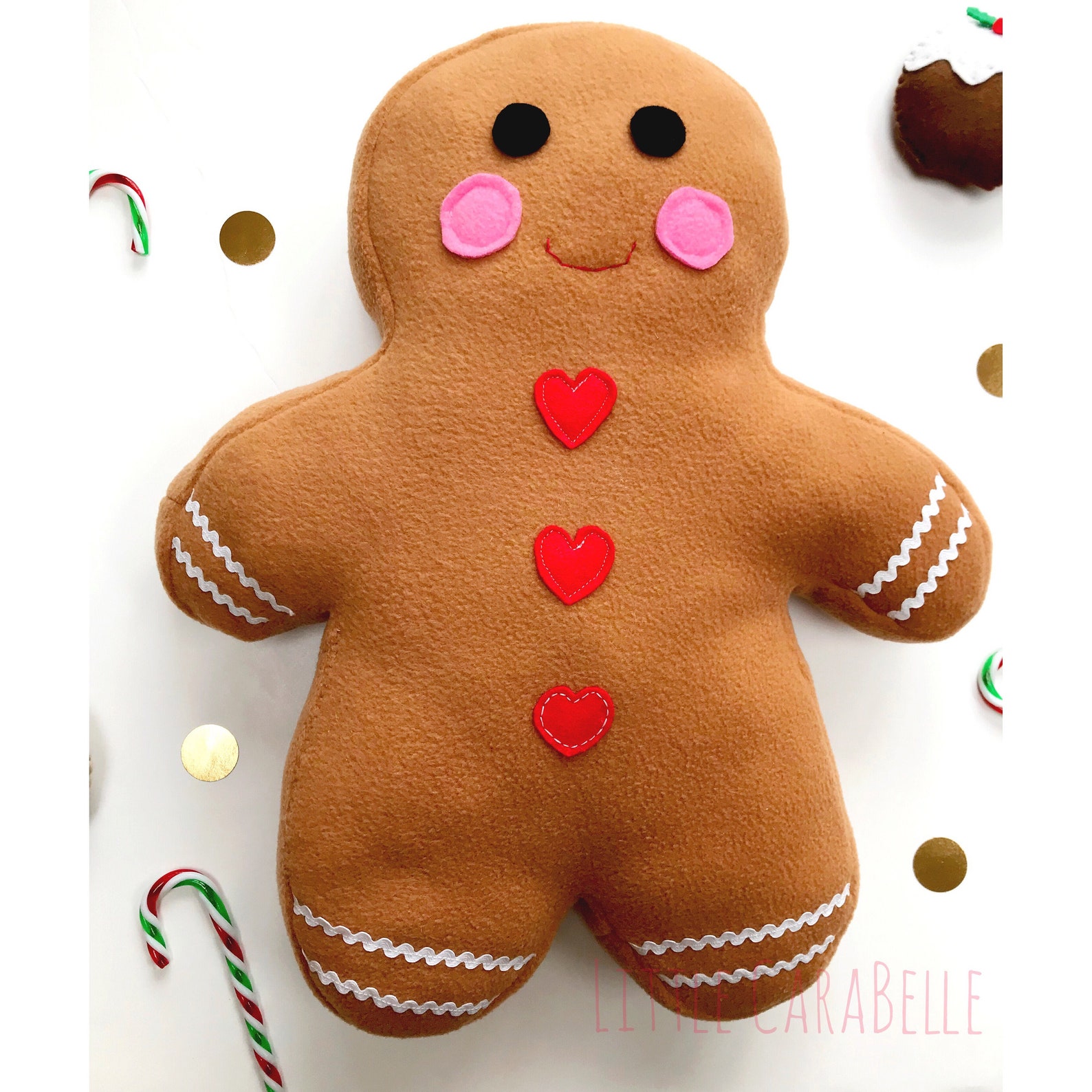 Gingerbread man cushion pillow. Bright christmas cushion. | Etsy