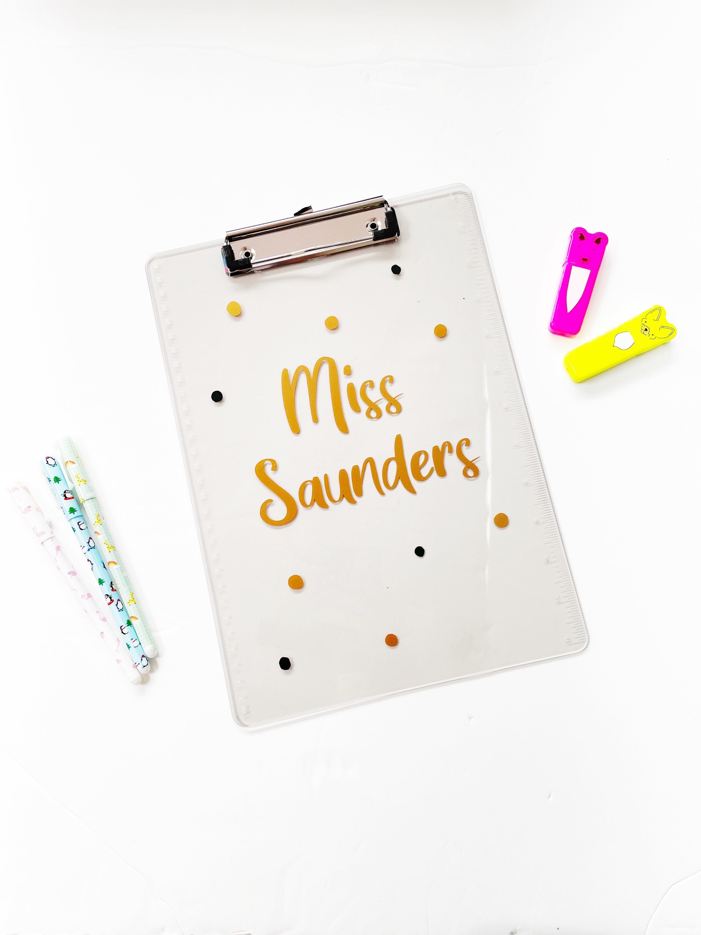 Clear Clipboard Personalised With Teachers Name. Any Name. Teaching ...