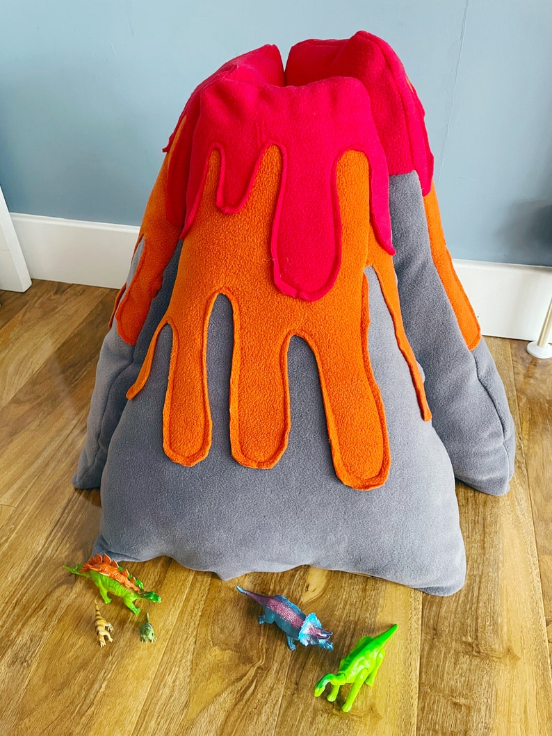 Giant Volcano Felt Toy, Dinosaur Play, Pretend Play, Playroom, Boys ...