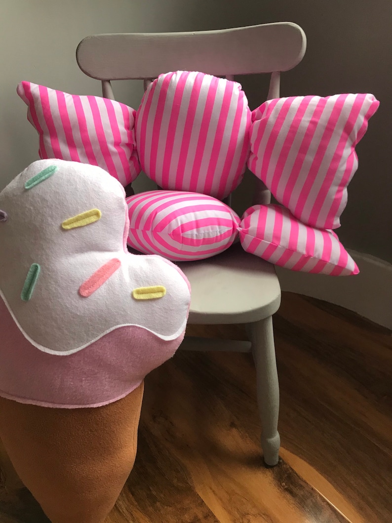 Candy Sweet Cushion Pillow. Soft & Bright Stripe Candy Sweetie - Etsy ...