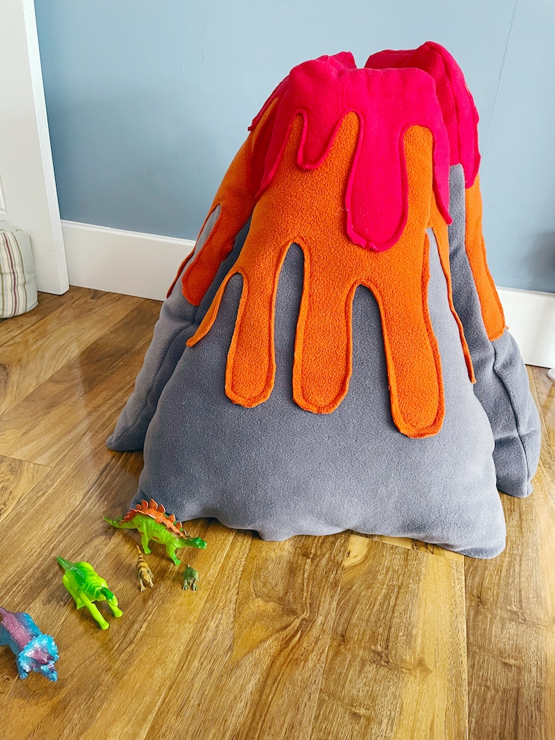Giant Volcano Felt Toy, Dinosaur Play, Pretend Play, Playroom, Boys ...