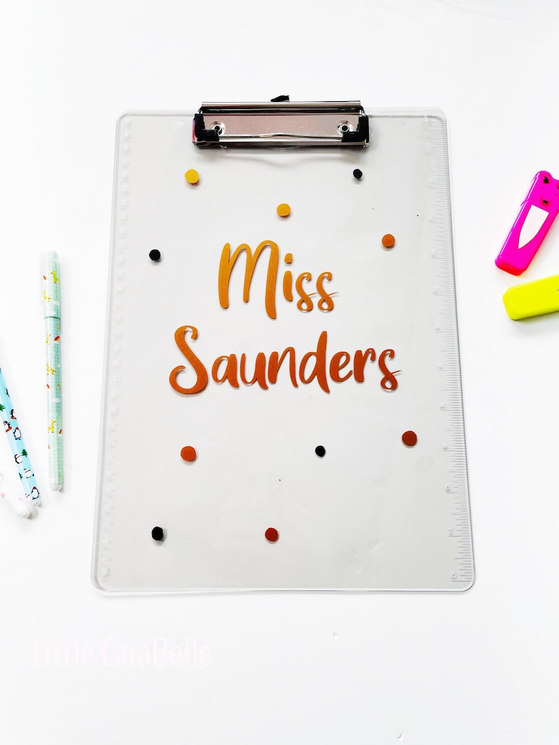 Clear Clipboard Personalised With Teachers Name. Any Name. Teaching ...