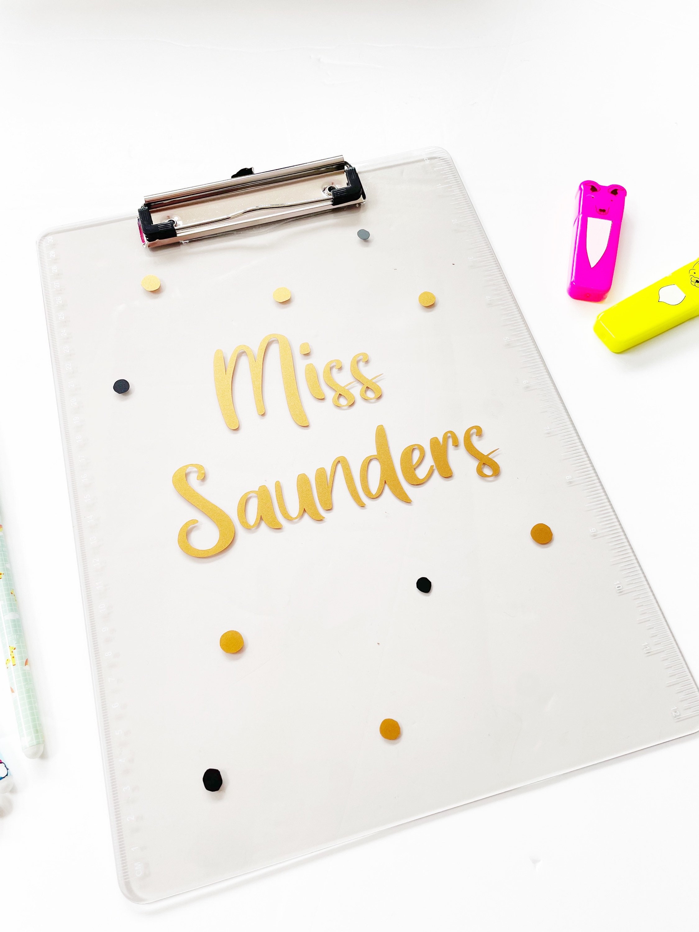 Clear Clipboard Personalised With Teachers Name. Any Name. Teaching ...