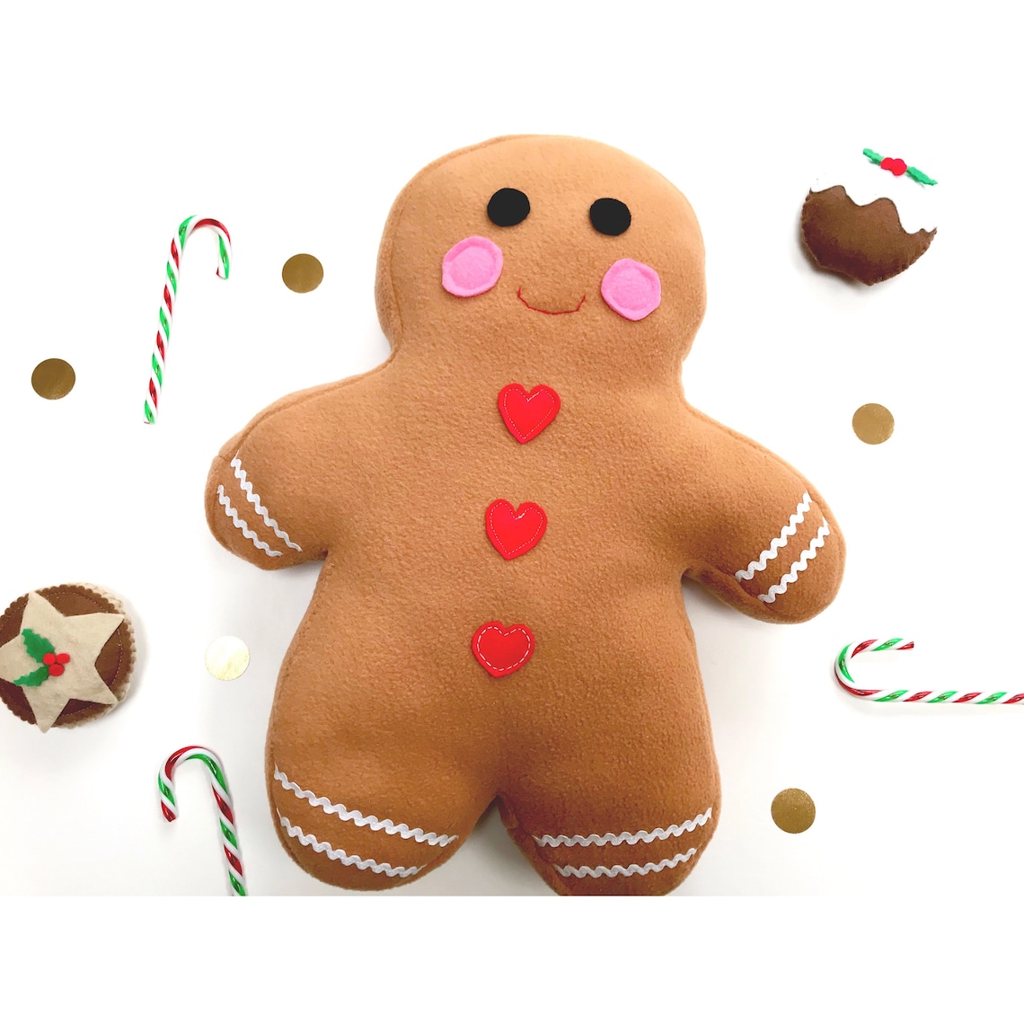 Gingerbread Man Cushion Pillow. Bright Christmas Cushion. - Etsy