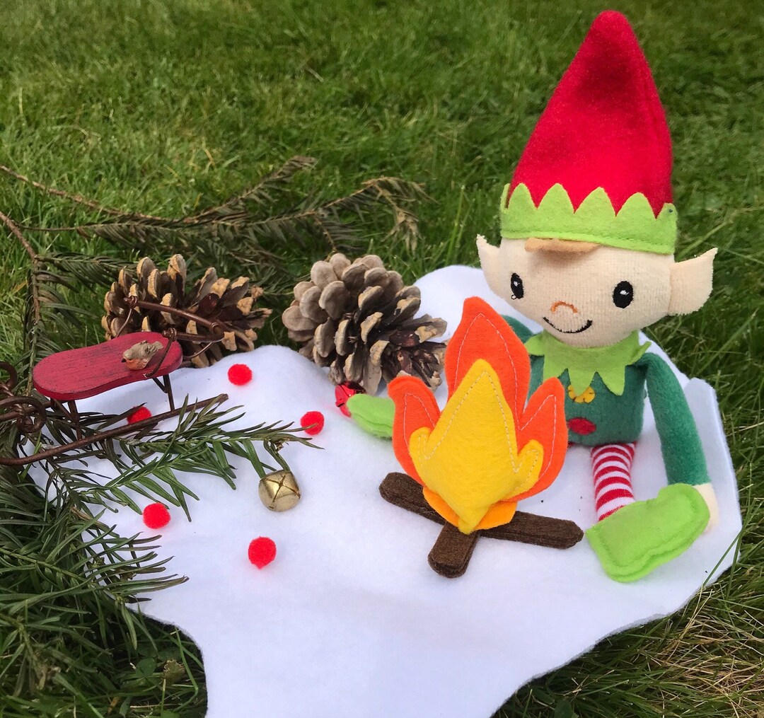 Mini Campfire Prop, Logs and Fire, Elf Camping. Shelf Prop. Christmas ...