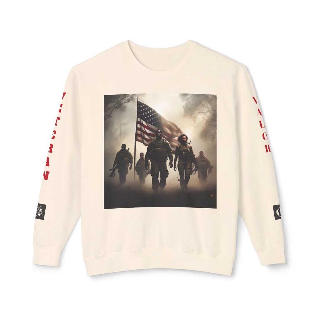 VETERAN VALOR available in Multiple Colors Unisex Lightweight Crewneck ...
