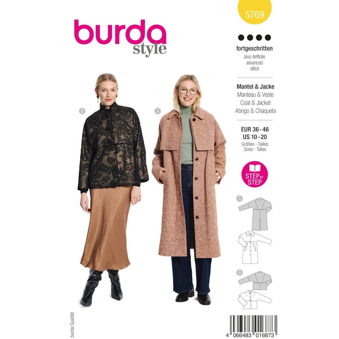Burda Sewing Pattern 5869 Women's Coats and Jackets, Eu-size 34-44 - Etsy