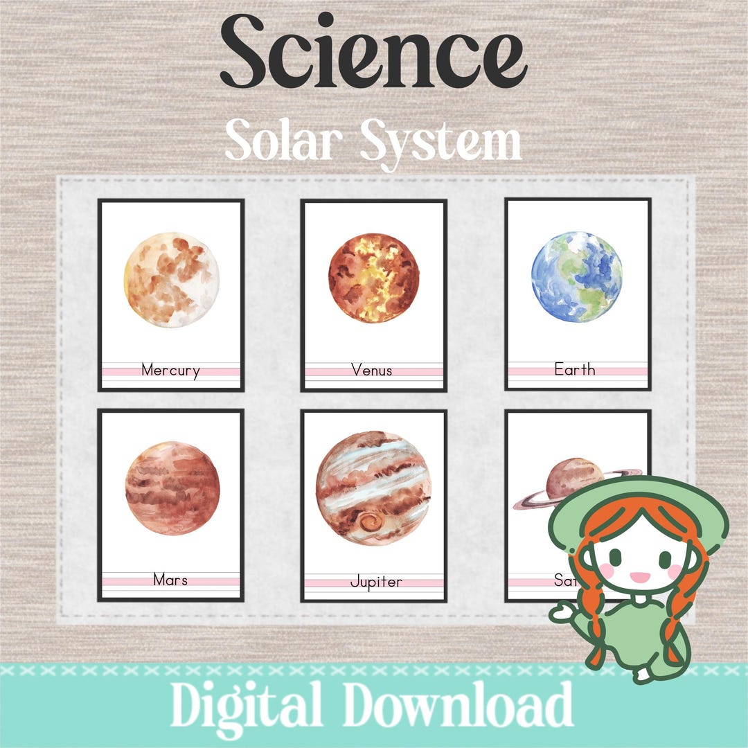 SOLAR SYSTEM - 3 Part Nomenclature Cards - Montessori Botany Science ...