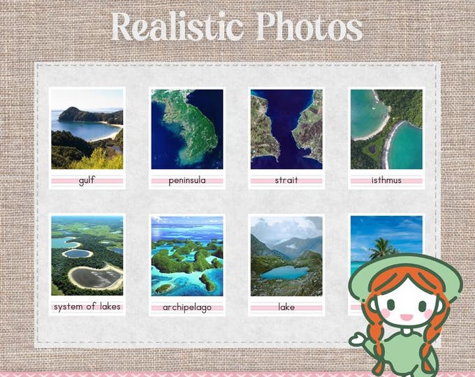 Landforms Flashcards | Montessori Homeschool 3 Part Cards - Etsy Canada