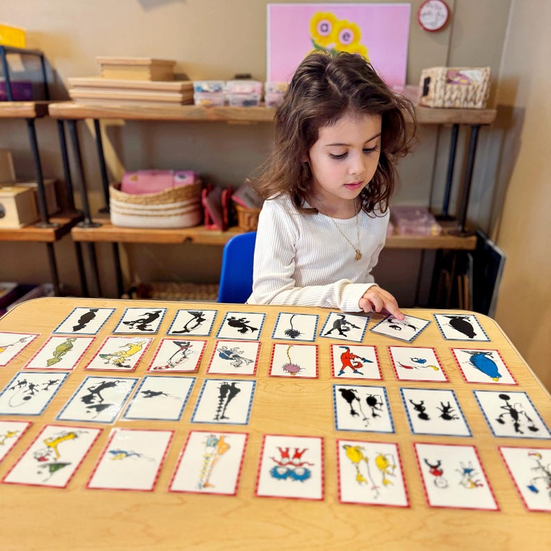 Montessori DR. SEUSS Pre Reading Language Shadow Matching Cards - Etsy