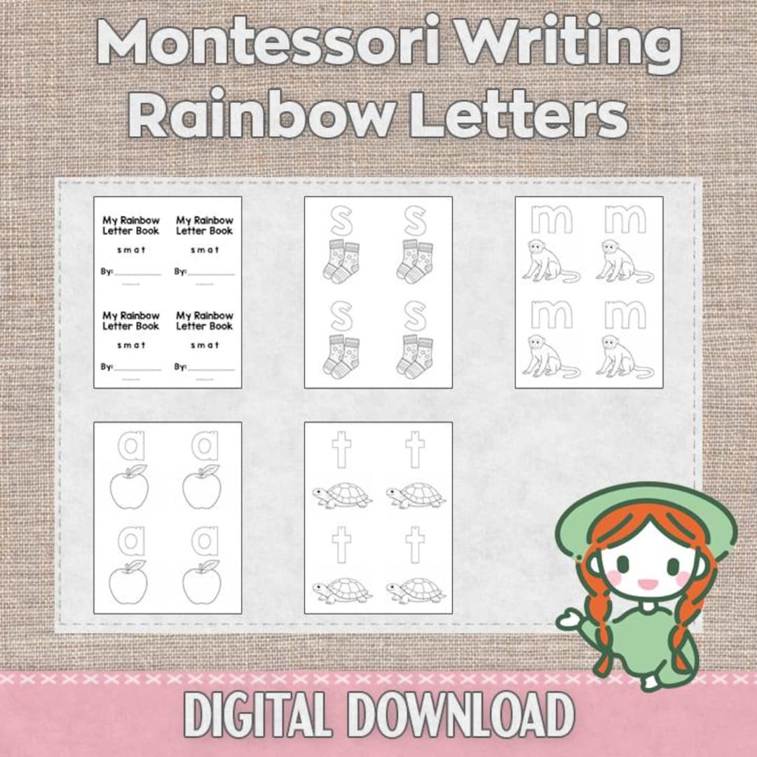 Rainbow Letters - Montessori Writing - Language - A to Z - Etsy