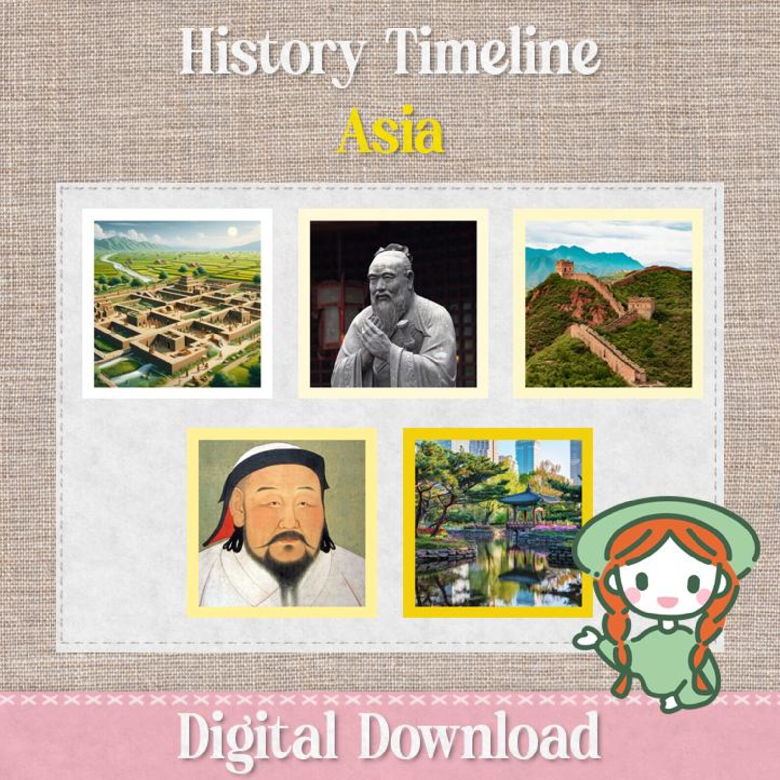 Montessori History Timeline of Asia - Printable - 10 Historical Events ...