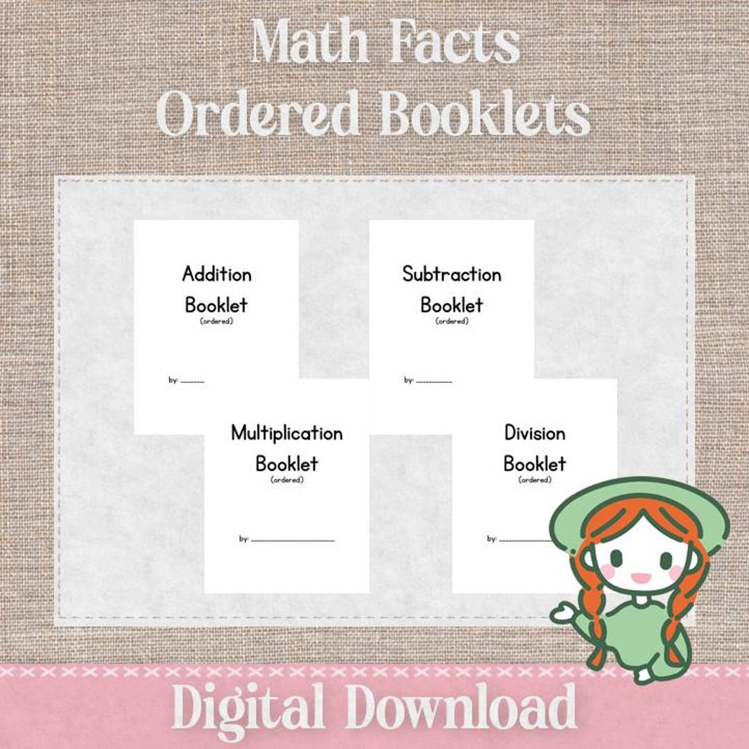 Montessori EQUATION Booklets Math Facts Worksheet Printable PDF - Etsy
