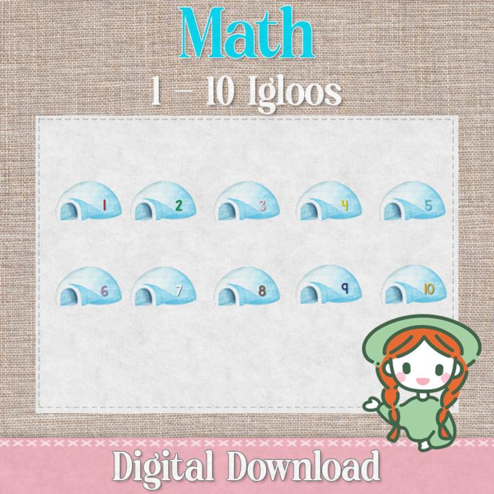 Montessori IGLOO Arctic Cards for Counters Math Printable PDF - Etsy