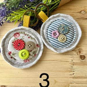 Round Shaped Keyring/upcycled Keychain/cotton Handmade Keyring/keychain ...