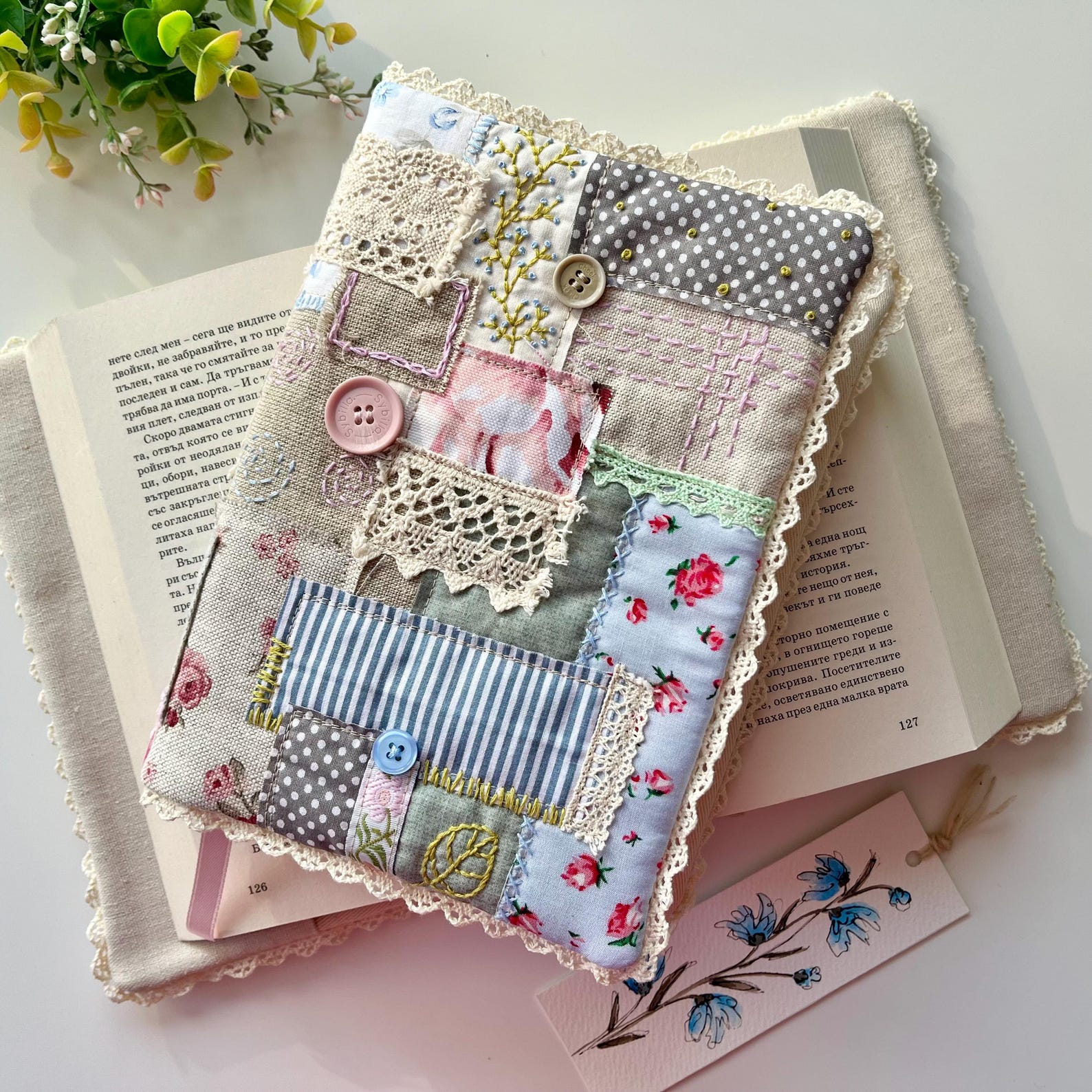 Art Patchwork Book Cover/beautiful Handcrafted Journal Case/hand ...