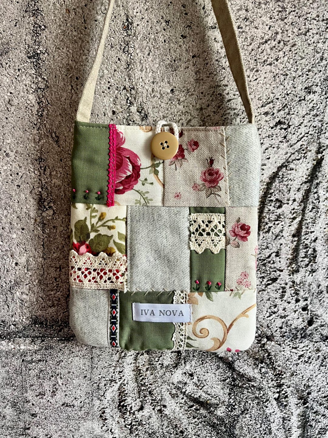 Patchwork Cross Body Bag/upcycled Quilted Purse/aesthetic Natural Bag ...