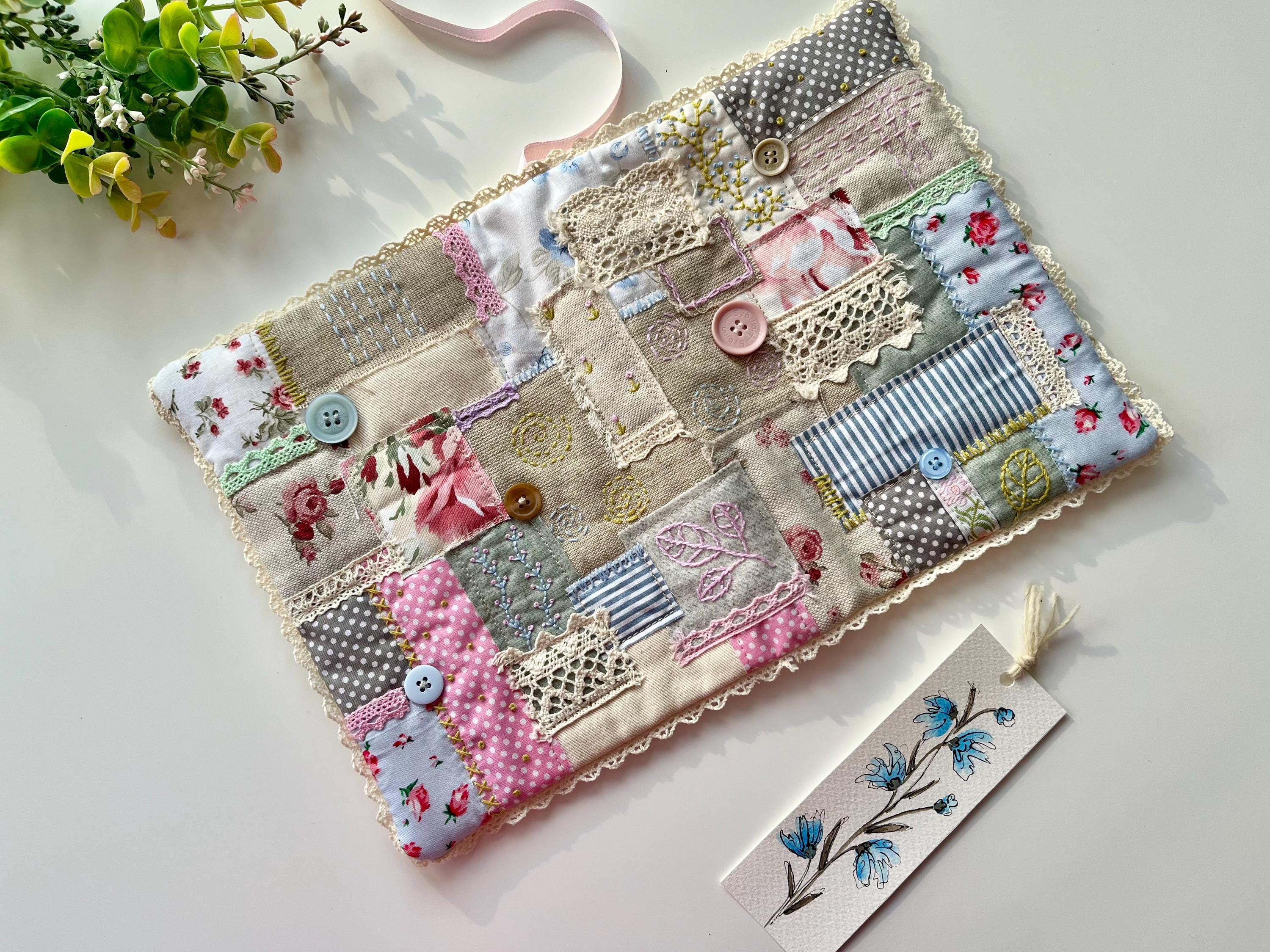 Art Patchwork Book Cover/beautiful Handcrafted Journal Case/hand Embroidered Diary Cover ...