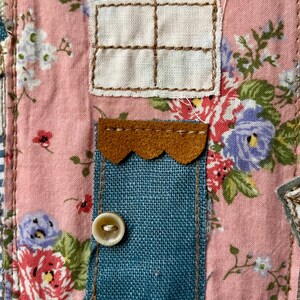 Matilda Tote Bag/charming Houses Applique/handcrafted One of A Kind ...