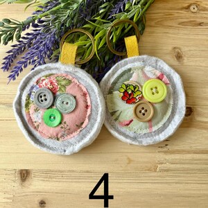 Round Shaped Keyring/upcycled Keychain/cotton Handmade Keyring/keychain ...