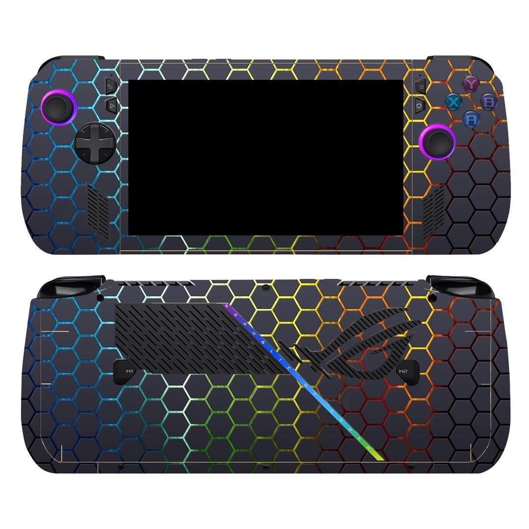 Rog Ally X Skin Game Console Vinyl Decal - Matte X Hexagon Rainbow Skin ...