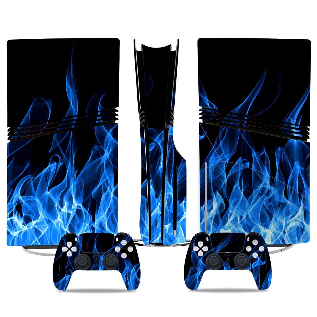 Blue Flame PS5 Skin Wrap – Fire Design Vinyl Console & Controller Decal ...